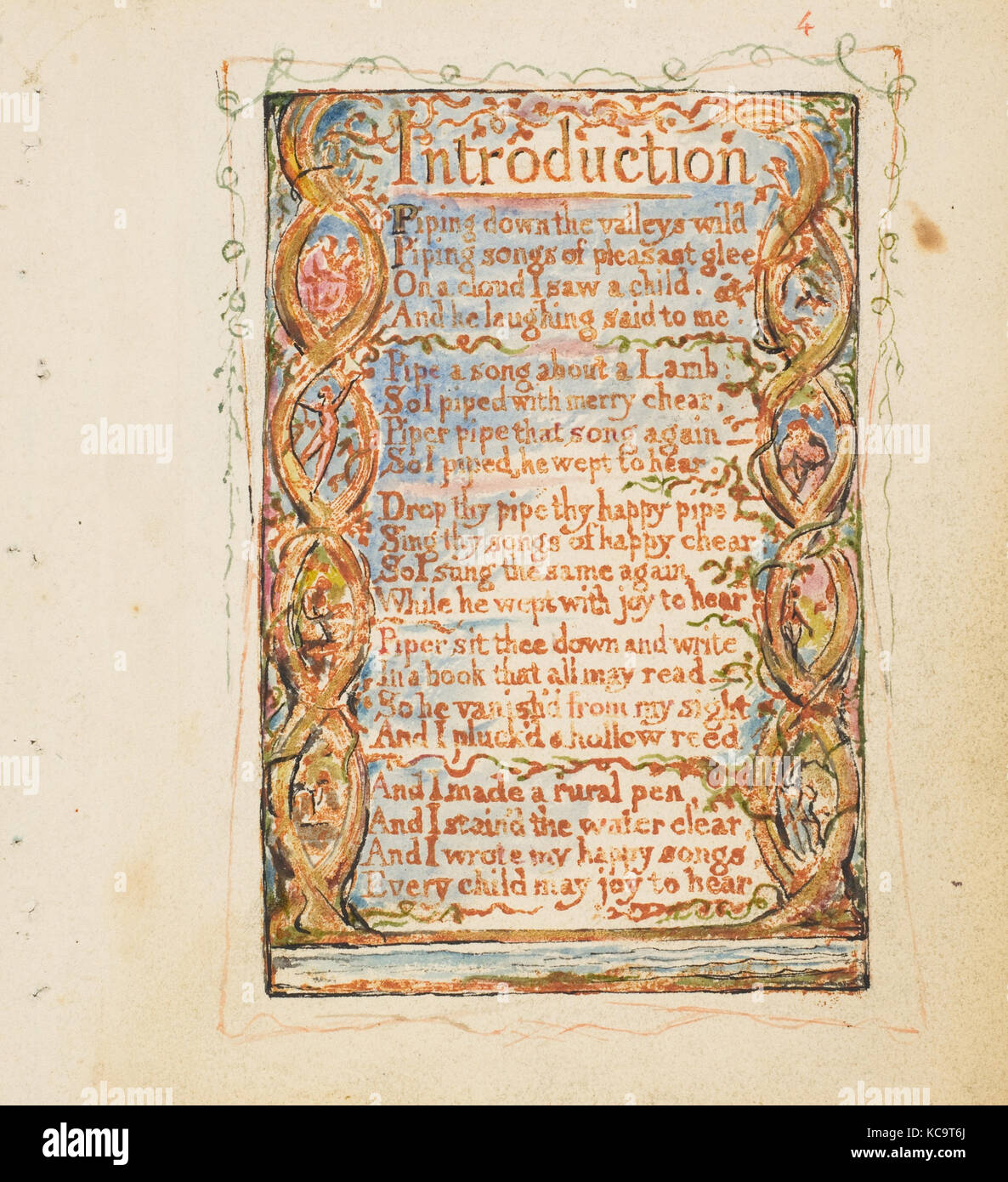 Songs of Innocence: Introduction, William Blake, ca. 1825 Stock Photo ...