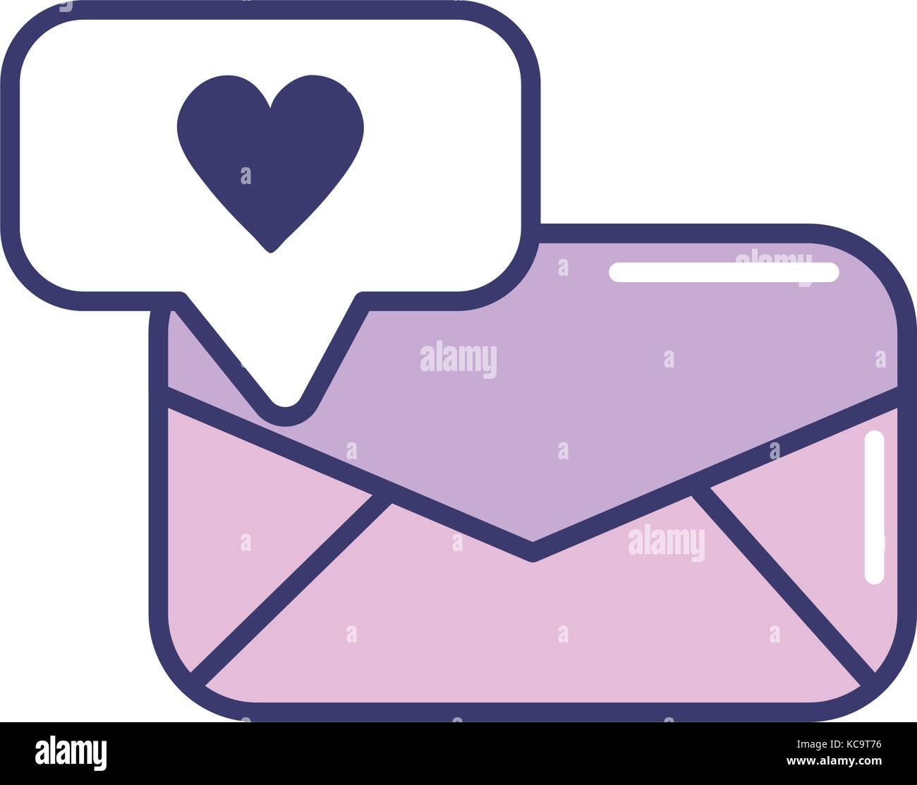 e-mail message and chat bubble with heart Stock Vector Image & Art - Alamy