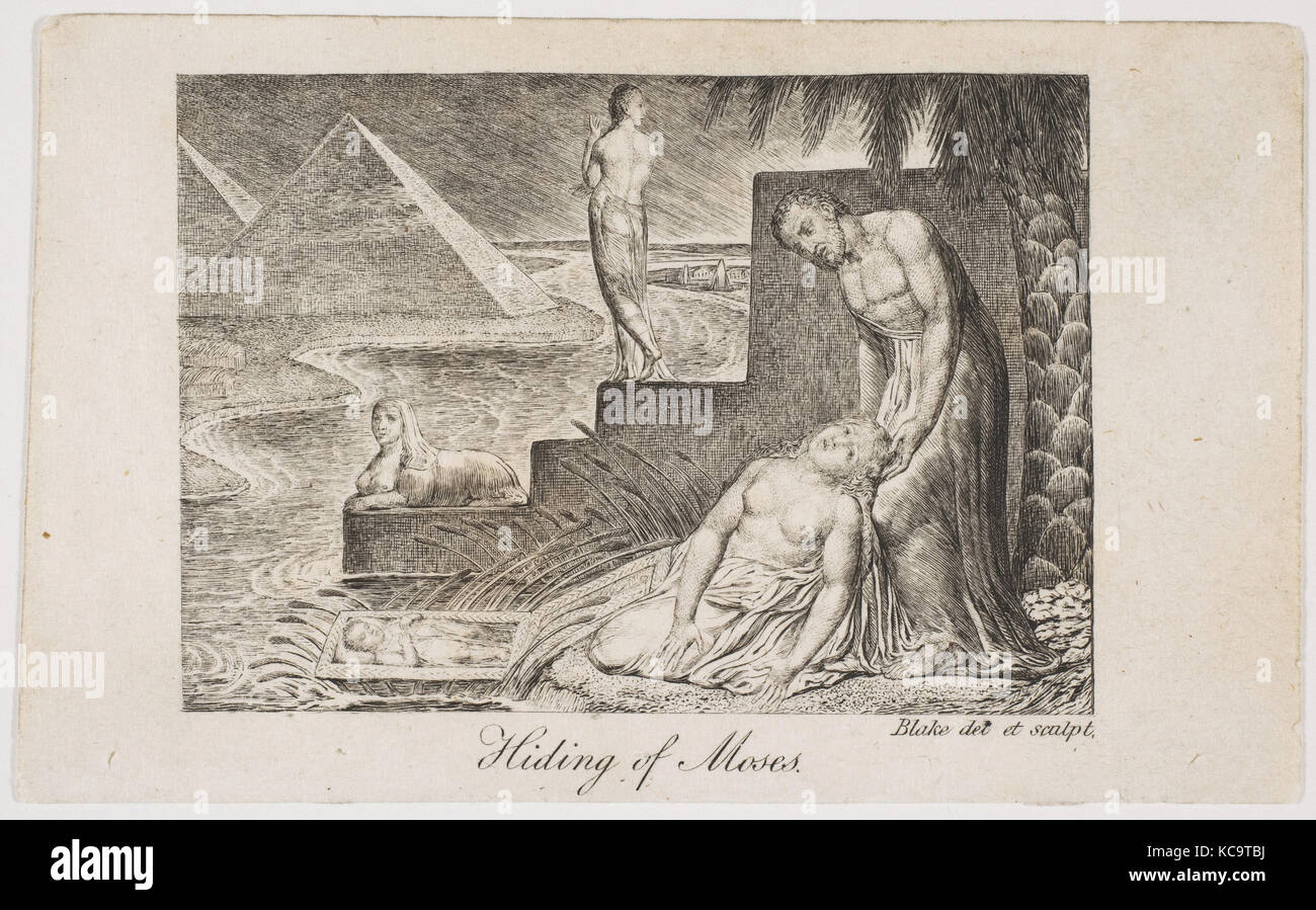 Hiding of Moses, 1825, Engraving, plate: 2 3/4 x 3 3/4 in. (7 x 9.5 cm ...