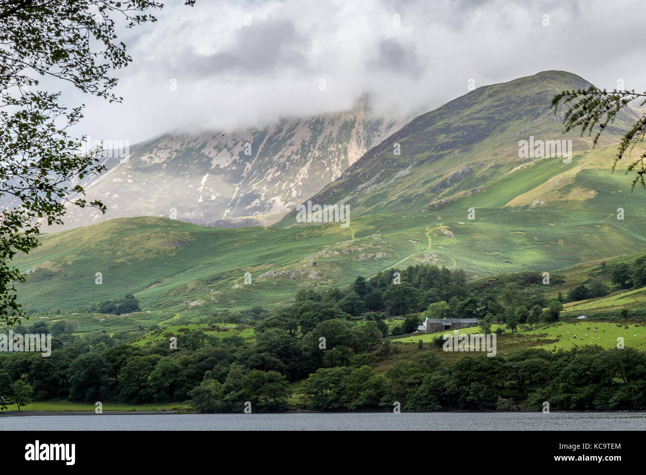 A landscape view of Buttermere, one of the lakes in the Lake District ...