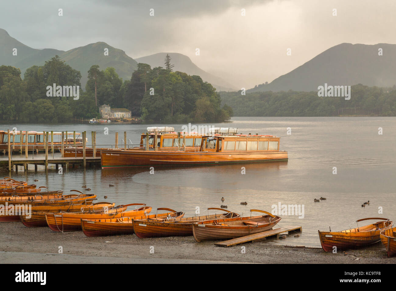 A landscape view of Derwent Water, one of the lakes in the Lake ...