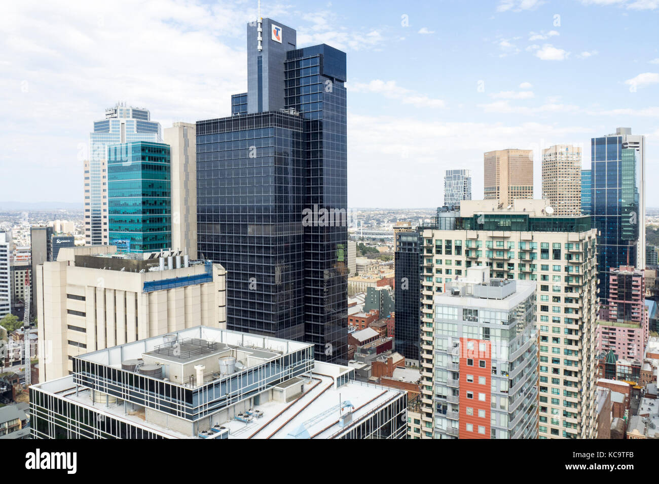 High rise towers in the Central Business District of city of Melbourne ...