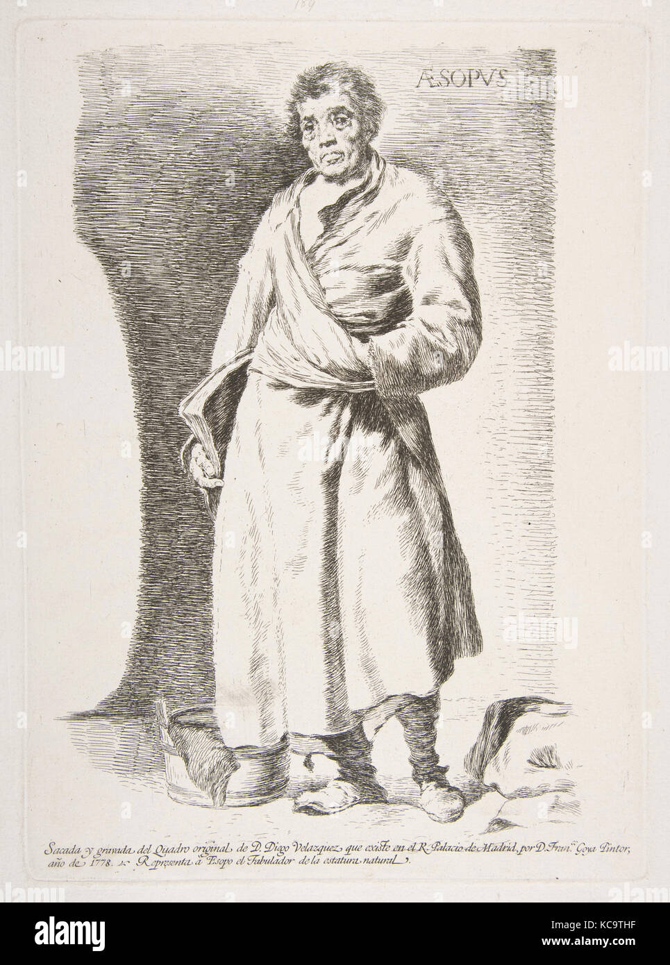 Aesop (Aesopus), from Etchings after Velazquez, Goya, 1778 Stock Photo ...