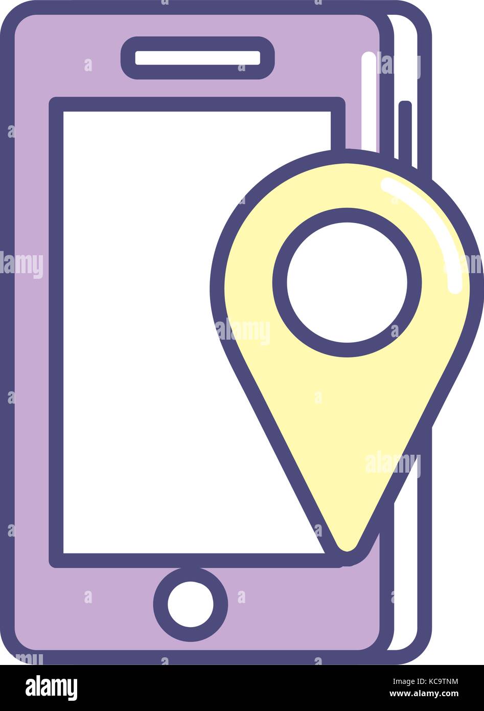 smartphone technology with location map symbol Stock Vector Image & Art ...