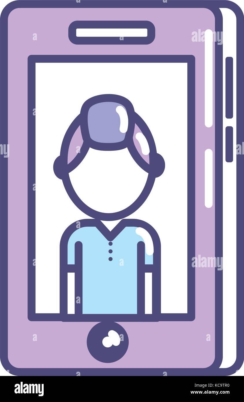 smartphone technology with man picture Stock Vector Image & Art - Alamy