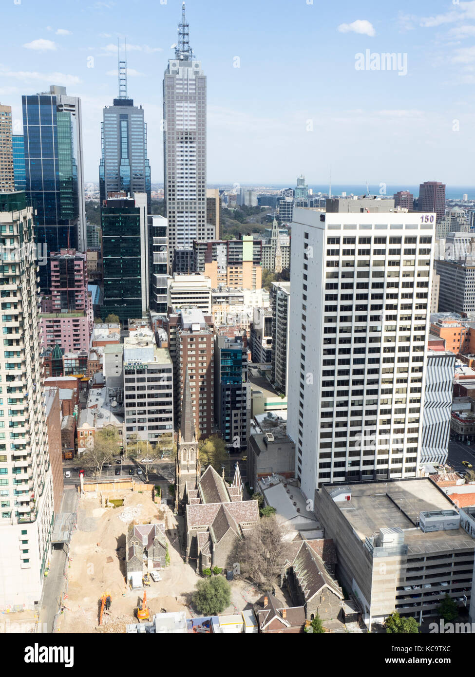 High rise towers in the Central Business District of city of Melbourne ...