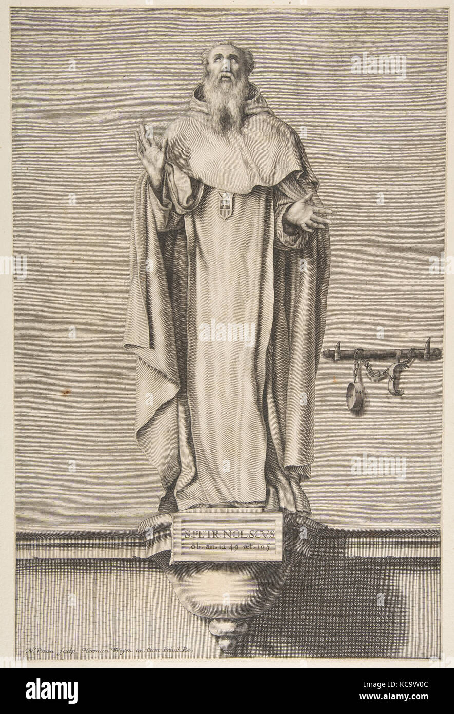 St. Peter Nolscus, n.d., Engraving with etching, sheet: 16 1/2 x 10 11/ ...