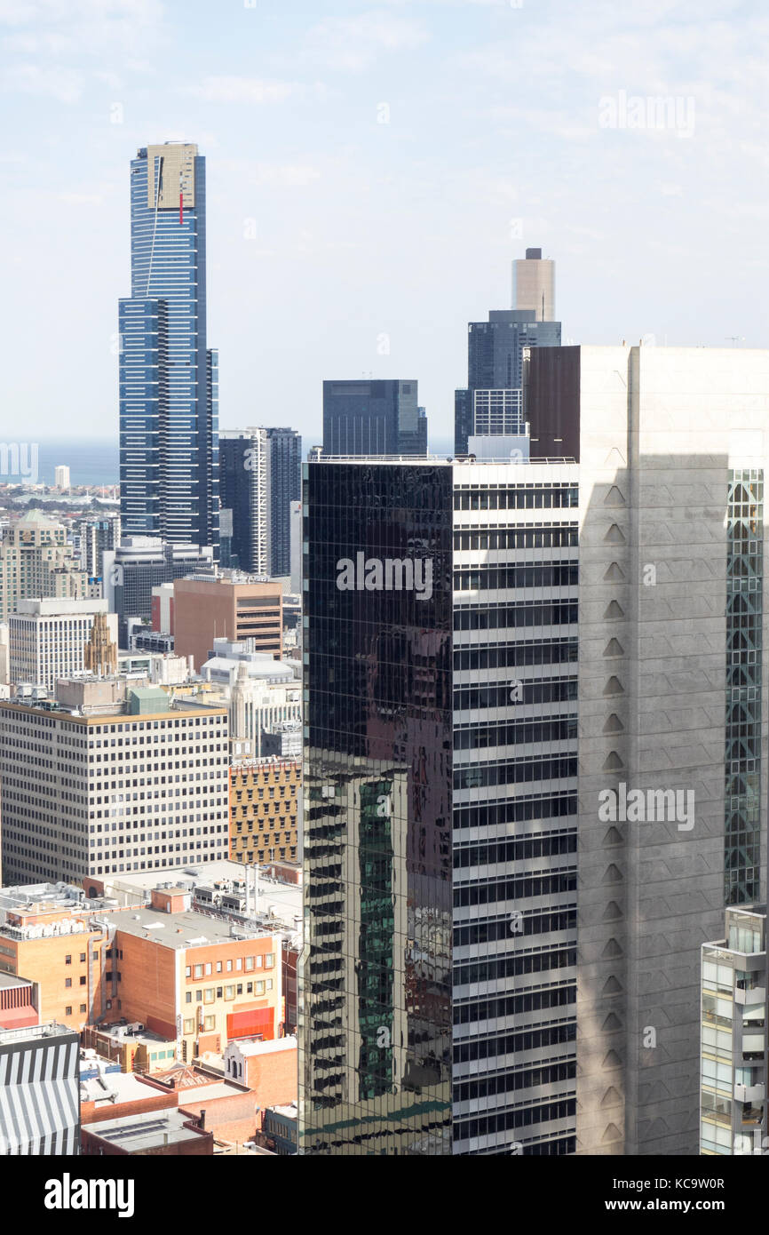High rise towers in the Central Business District of city of Melbourne ...