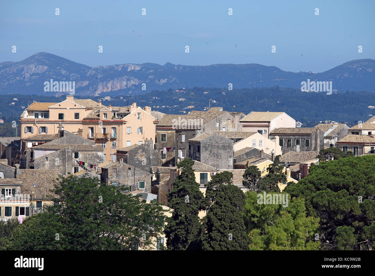 old buildings Corfu town Greece Stock Photo - Alamy