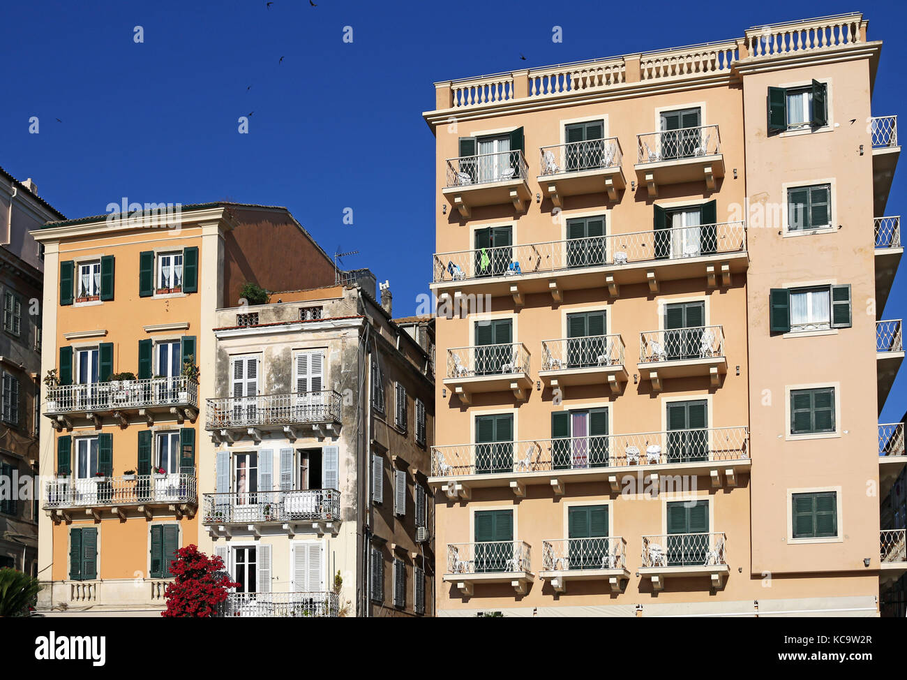 old buildings Corfu town Greece Stock Photo - Alamy