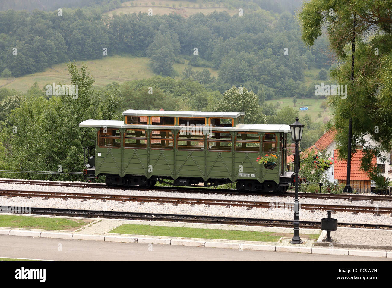 old railway wagon on the rails Stock Photo - Alamy
