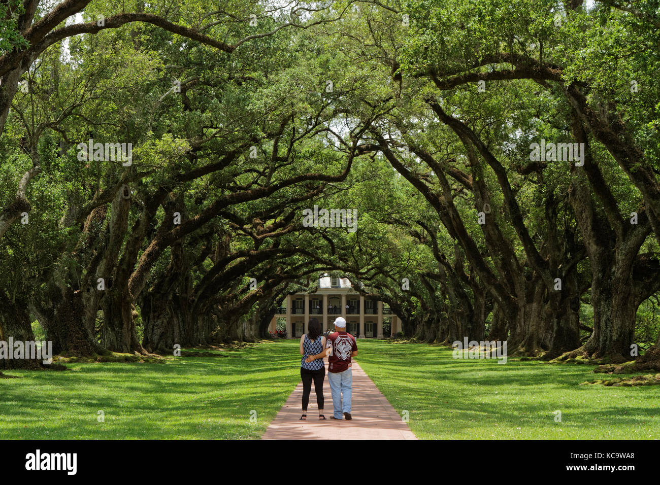 VACHERIE, LOUISIANA, May 4, 2015 : Tourists at Oak Alley Plantation ...