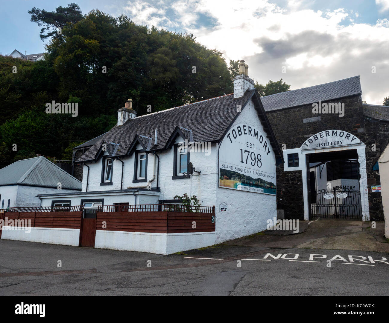 Malt whisky distillery at Tobermory on the Isle of Mull in the Western ...