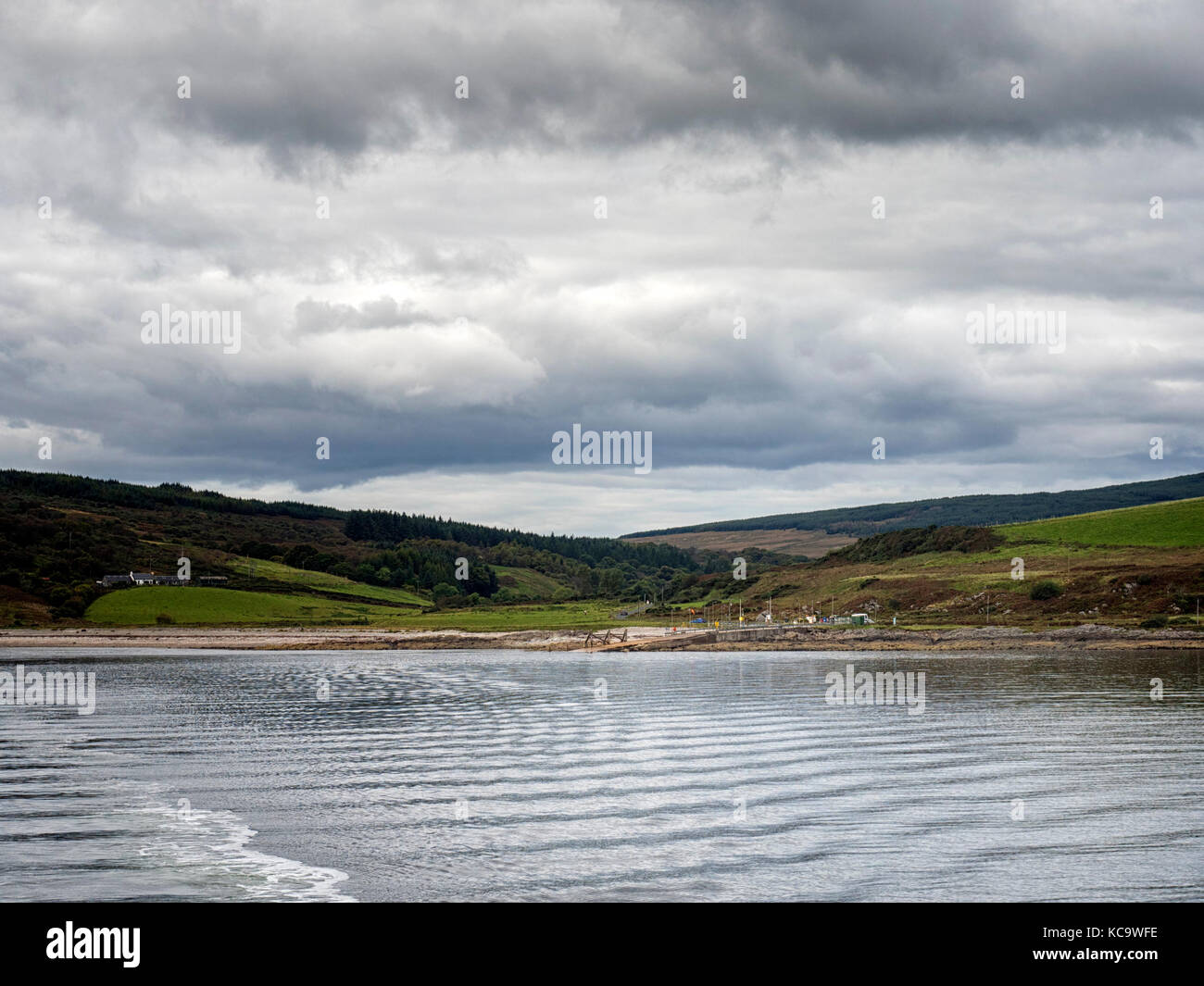 The CalMac terminal at Claonaig on the Kintyre peninsula on the west ...