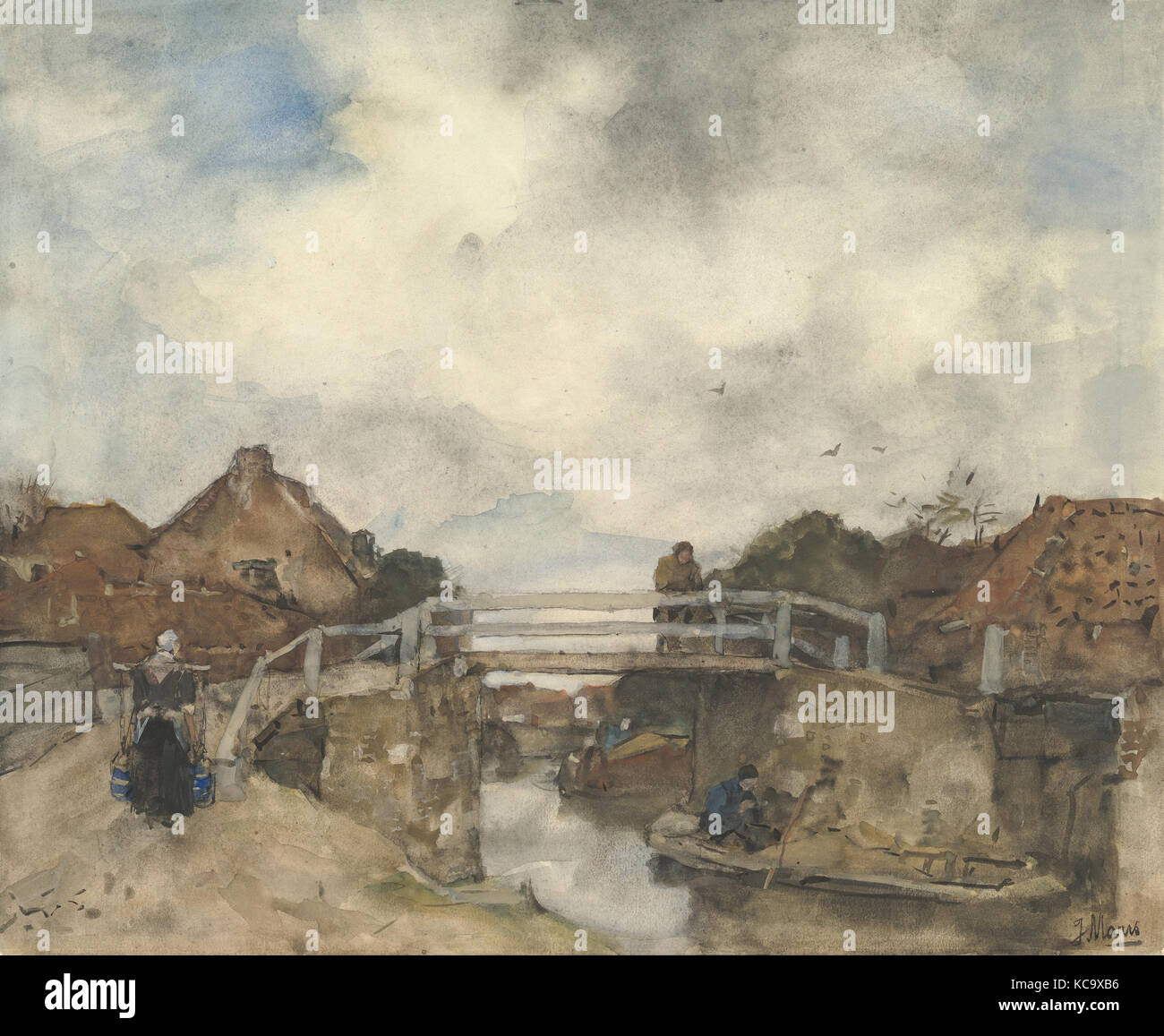 Dutch Canal, Rijswijk, Jacob Maris, second half 19th century Stock ...