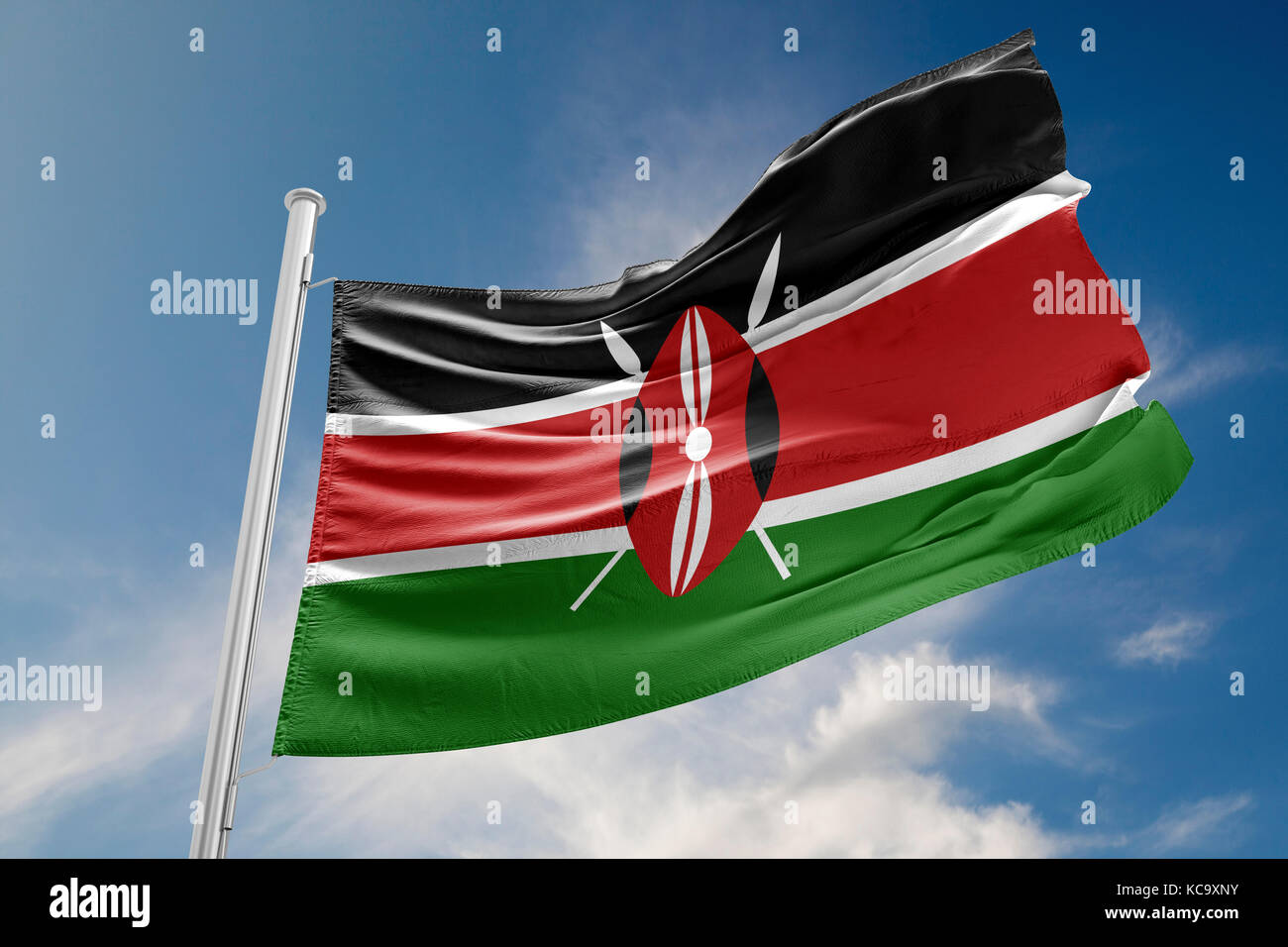 Beautiful kenya flag waving hi-res stock photography and images - Alamy