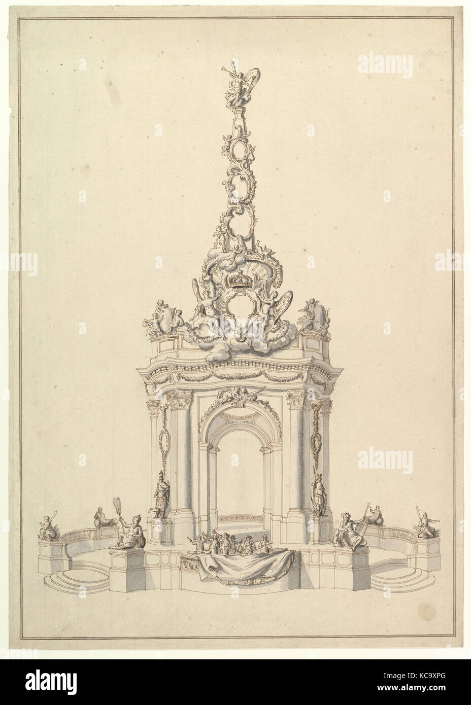 Design for a Festival Monument: Base Holds a Small Orchestra; Triumphal ...