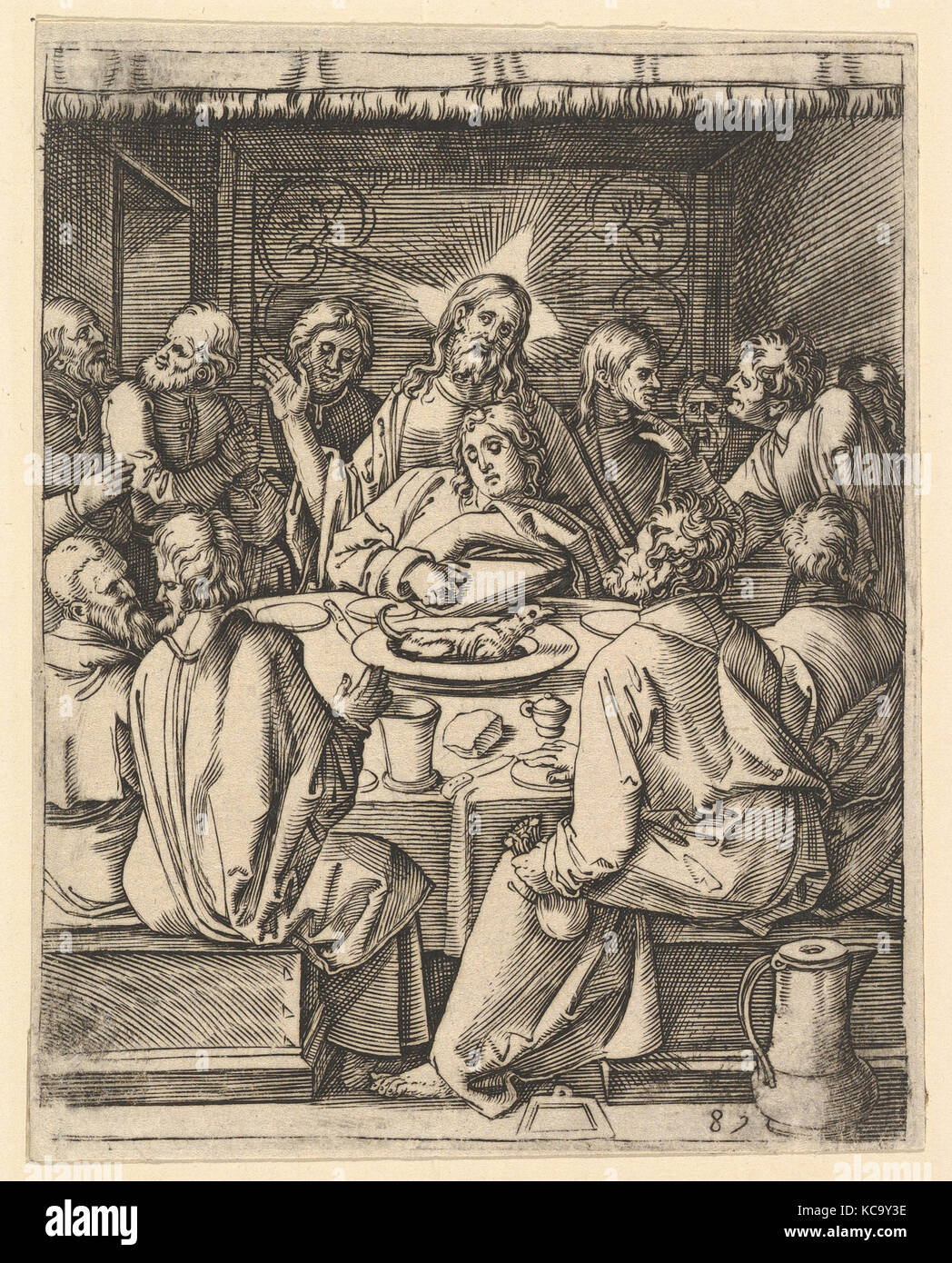 The Last Supper; The last supper with Christ sitting in the center ...