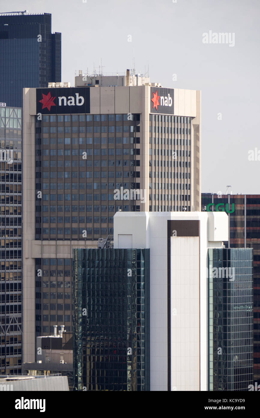 NAB Bank logo atop of the NAB Bank office tower in Melbourne, Victoria ...