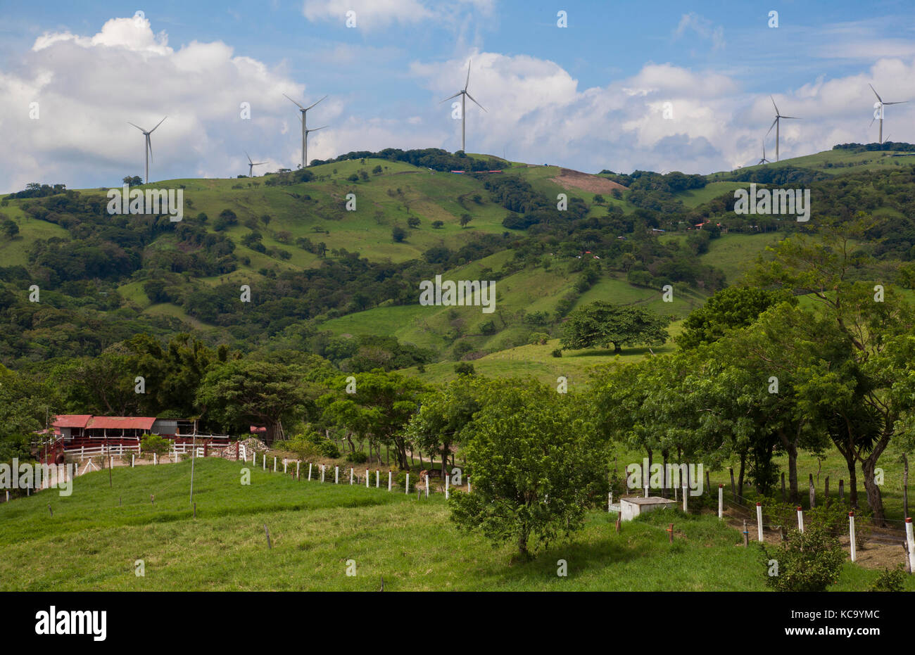 Wind turbines around Lake Arenal in Costa Rica Stock Photo - Alamy