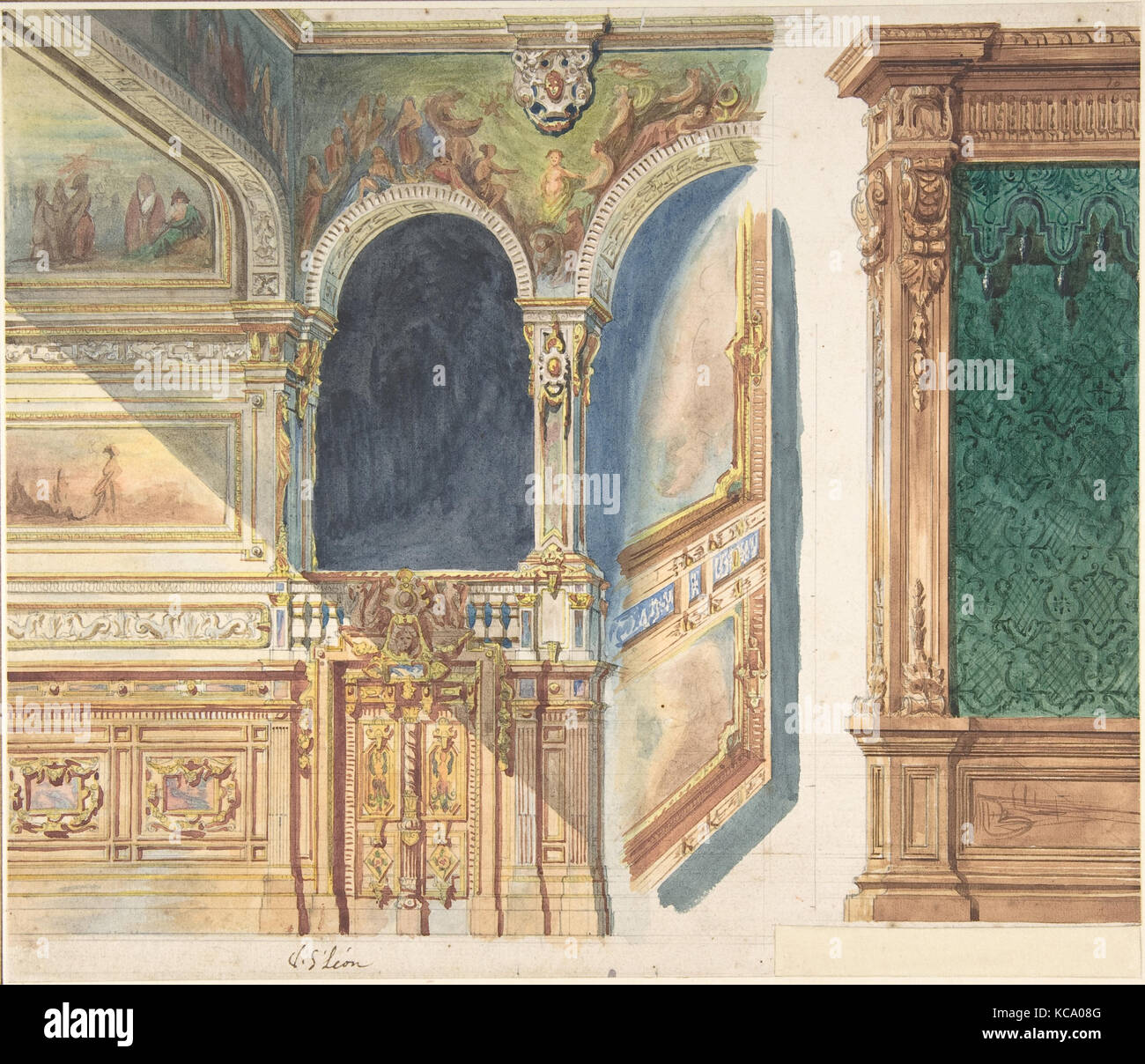 Design for a Stage Set, Anonymous, French, 19th century, 19th century ...