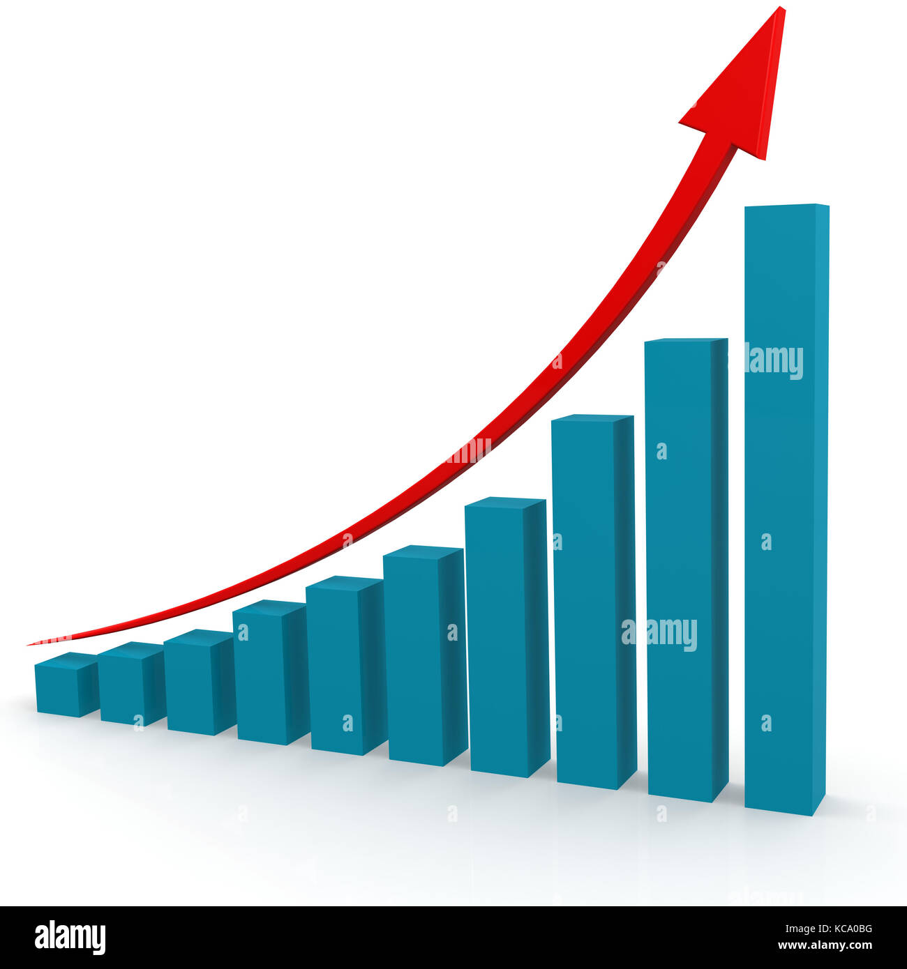 Red arrow on blue graph image with hi-res rendered artwork that could ...