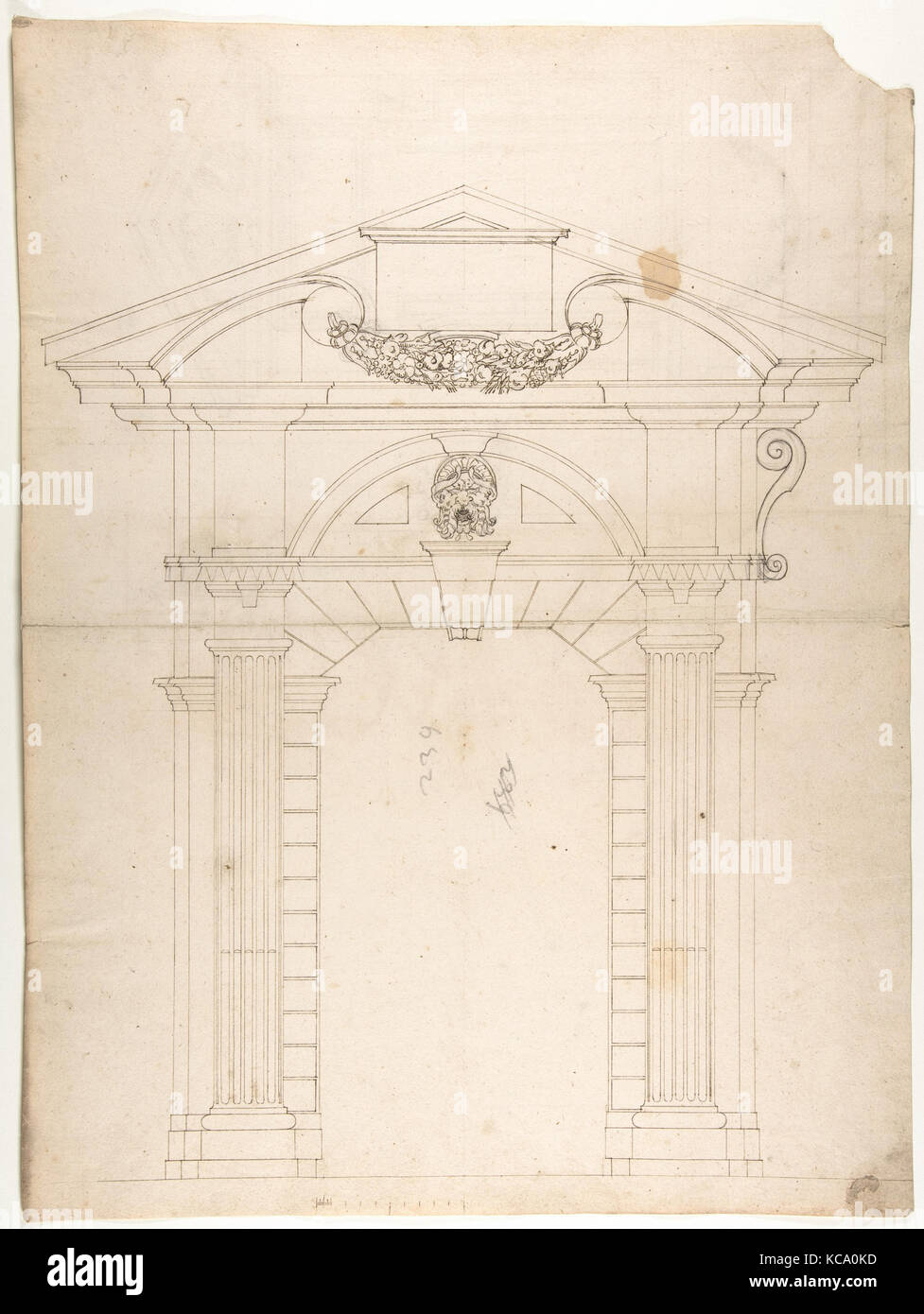 Porta Pia, elevation (recto) Porta Pia, window, elevation; section ...