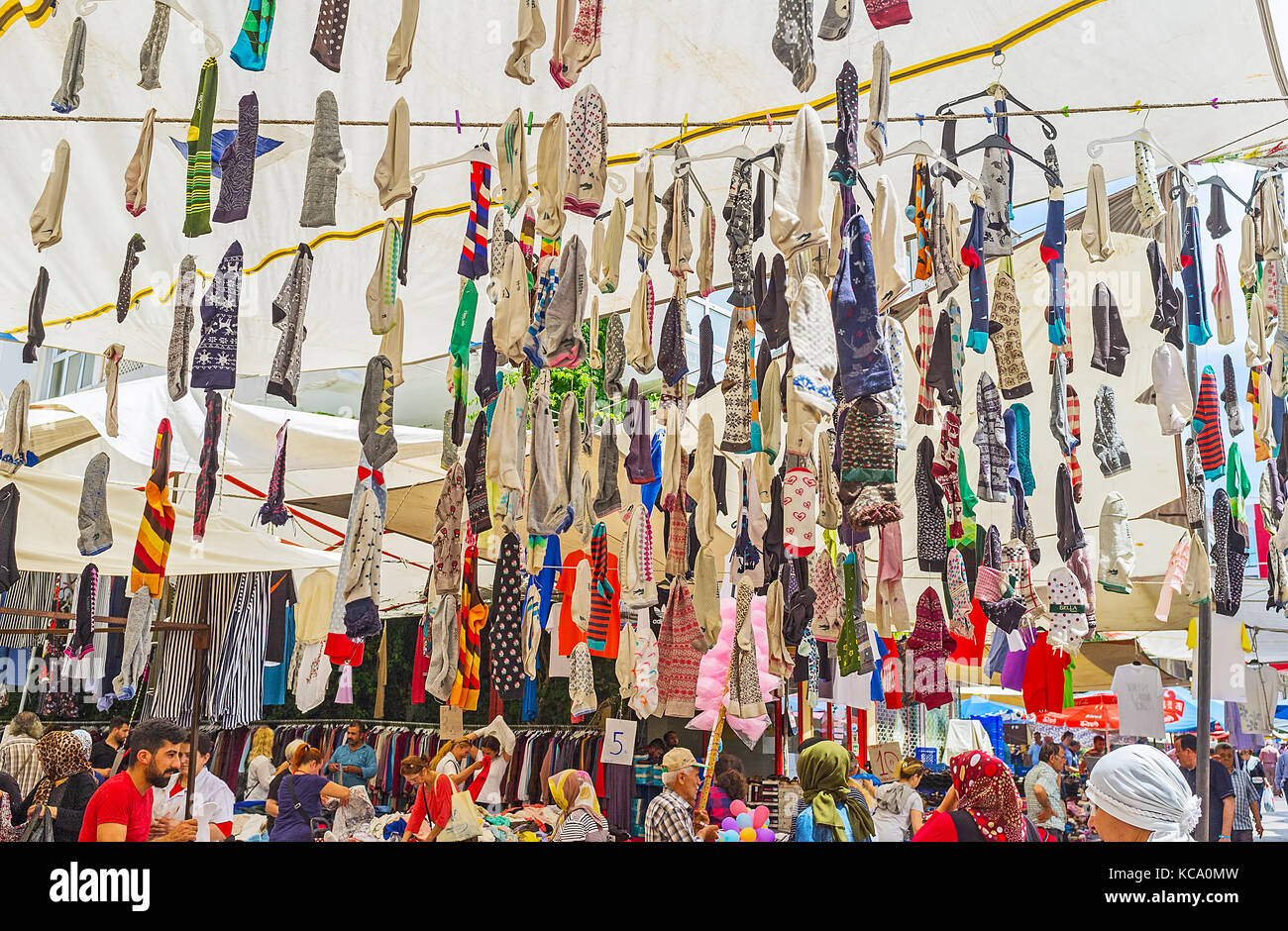 Socks market stall hi-res stock photography and images - Alamy