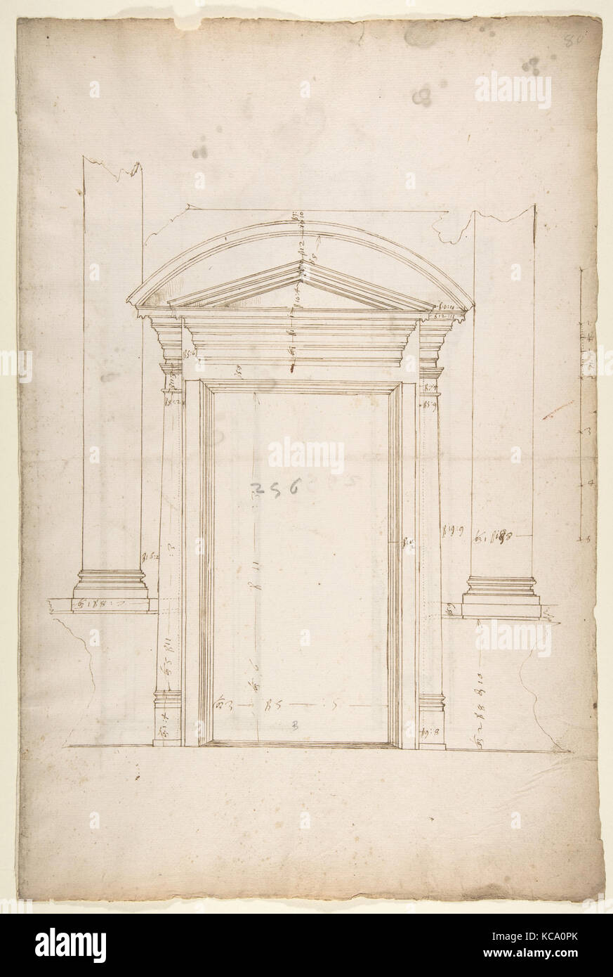 San Lorenzo, Library, entry portal to library, elevation (recto) San ...
