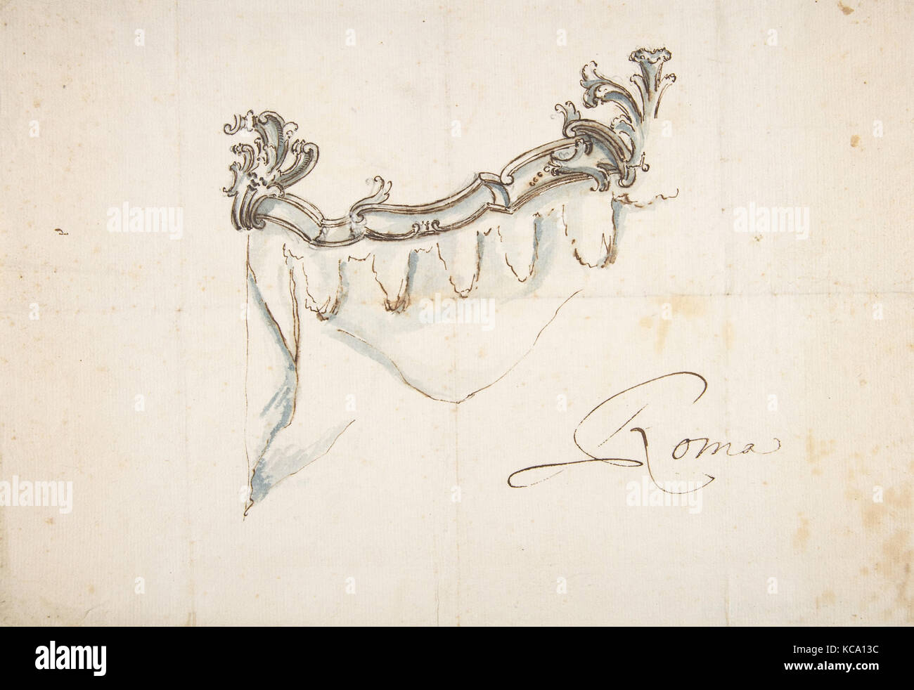 Design for a Crest with Drapery (the Upper Part of a Canopy or Window ...