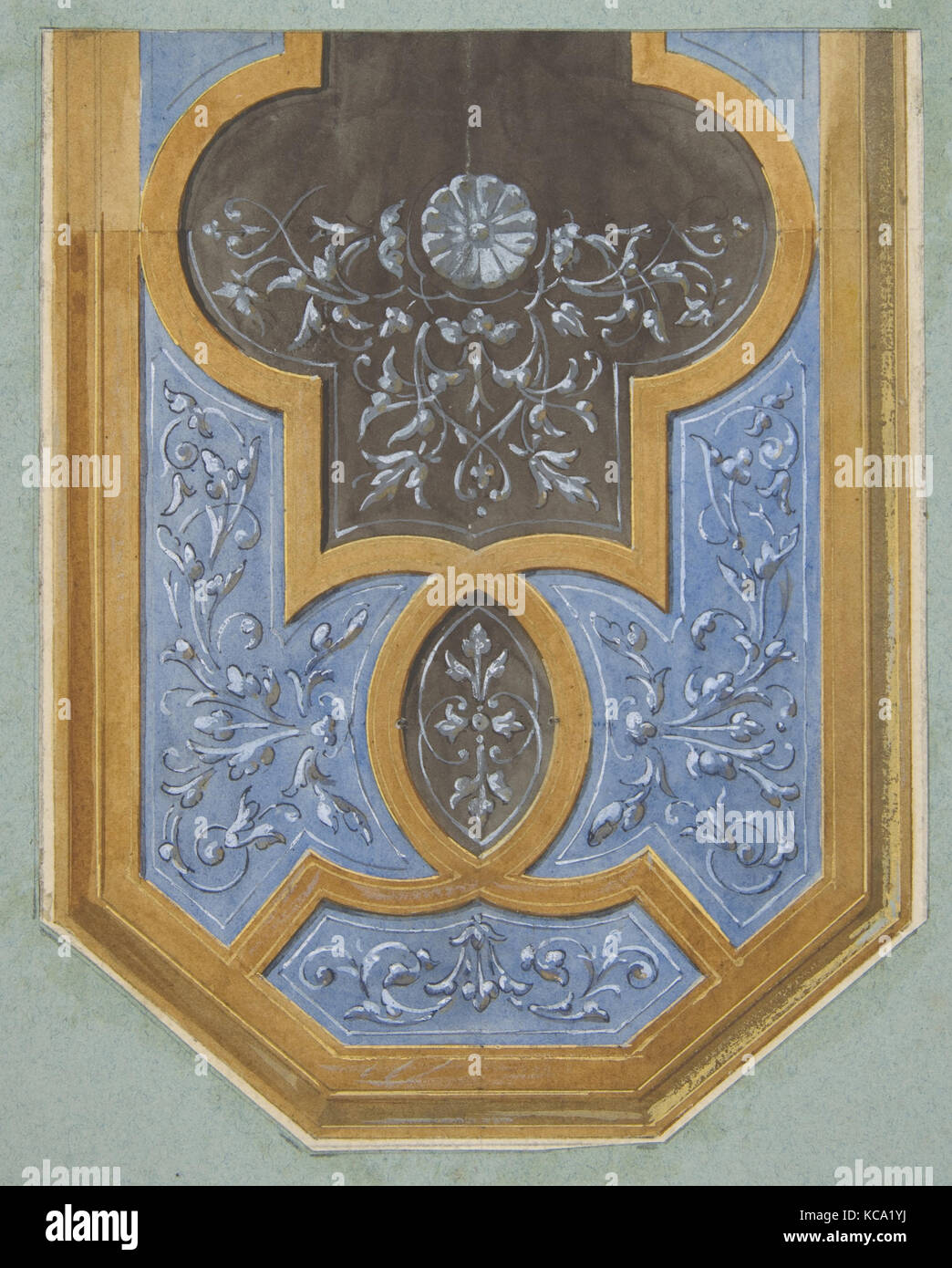 Design for the decoration of a ceiling with rinceaux, Jules-Edmond ...