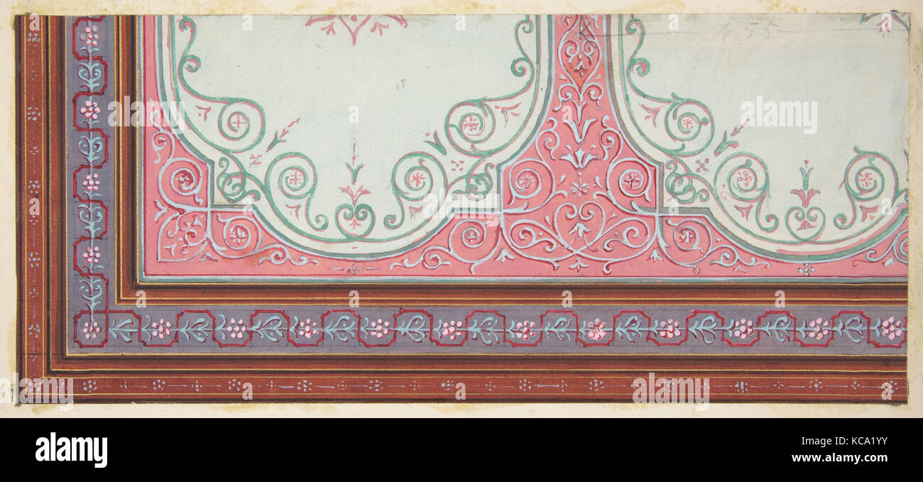 Partial design for the decoration of a ceiling with scrollwork & a ...