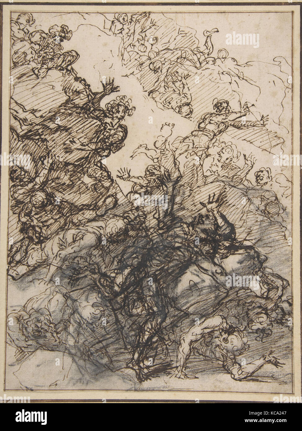 The Fall of the Giants, 1615–73, Pen and brown ink, over charcoal, 10 1 ...