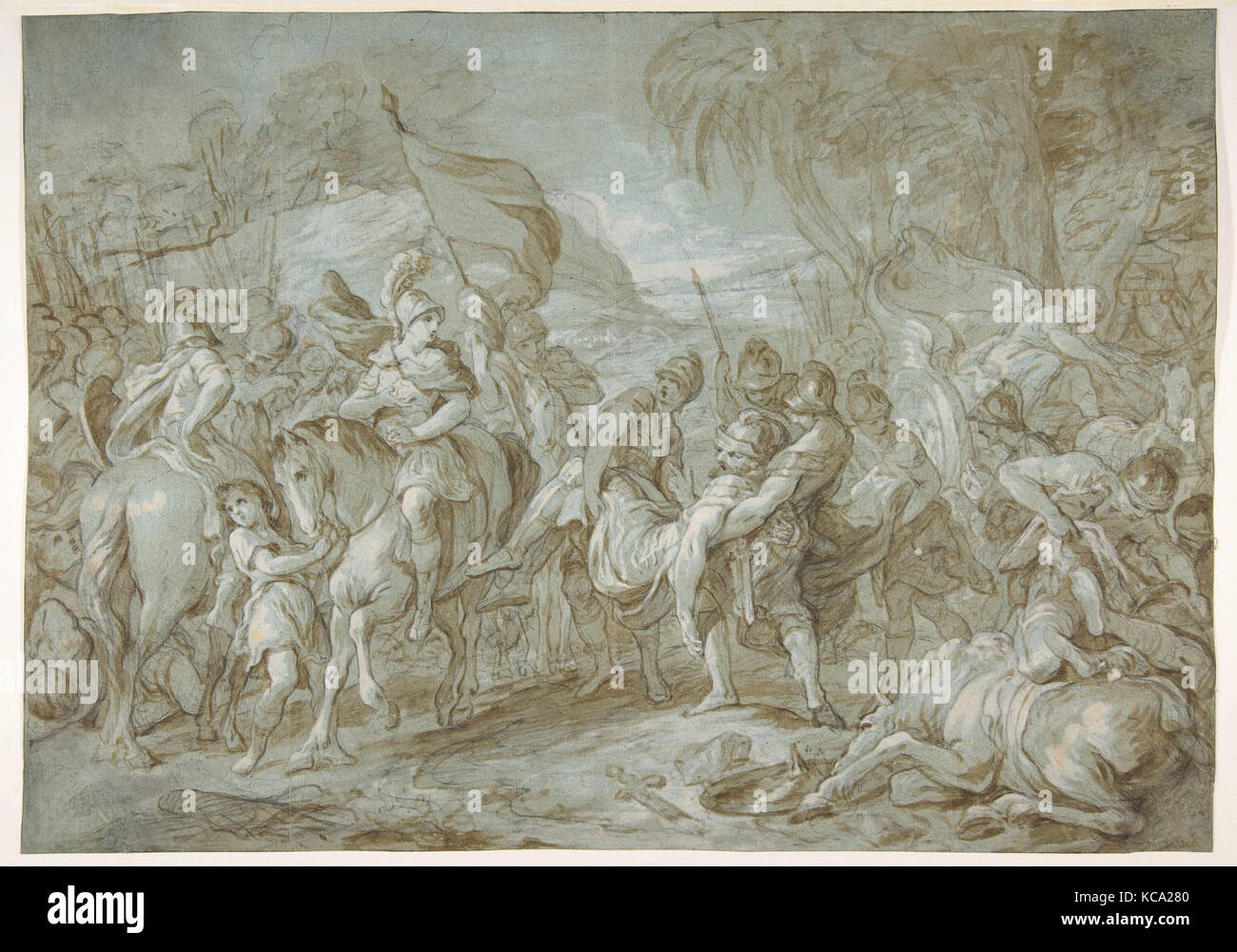 Alexander and Porus, François Le Moyne, early 18th century Stock Photo ...