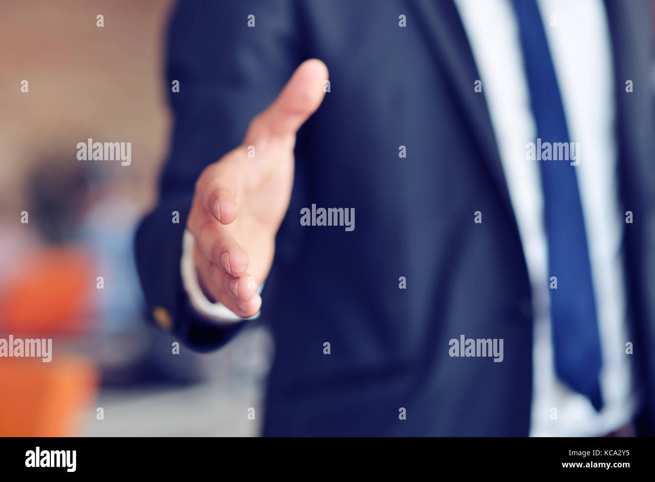 Businessman open hand ready handshake hi-res stock photography and ...