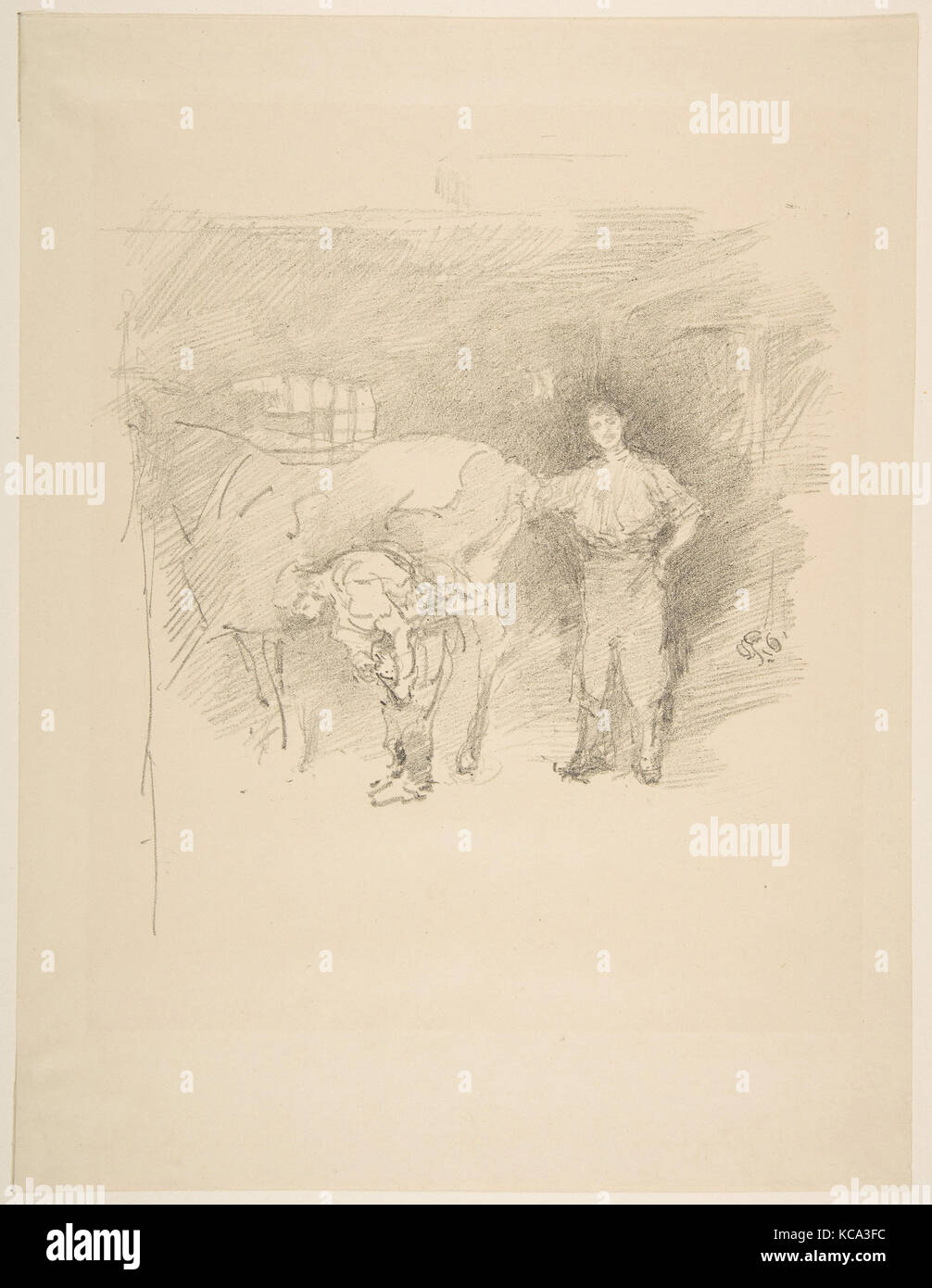 The Farriers, 1888, Transfer lithograph drawn on medium-grained ...
