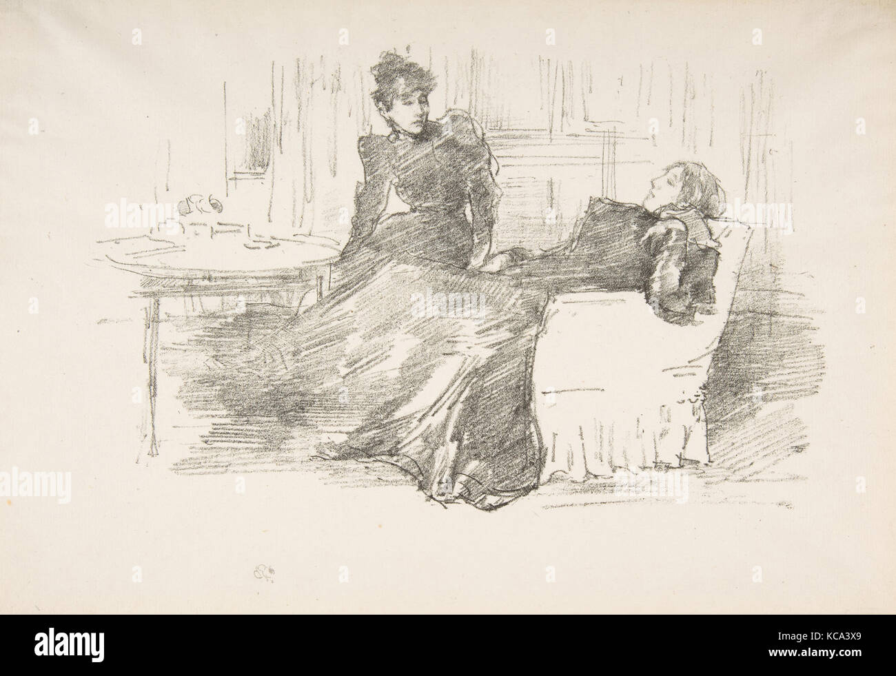 The Sisters, 1894, Transfer lithograph with scraping, drawn on thin ...
