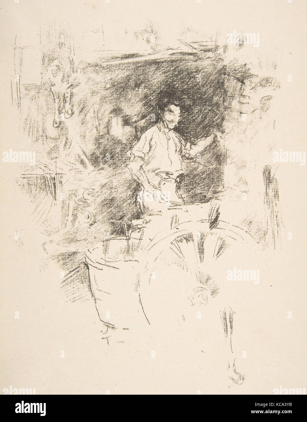 The Blacksmith, 1895–96, Transfer lithograph with stumping, drawn on ...