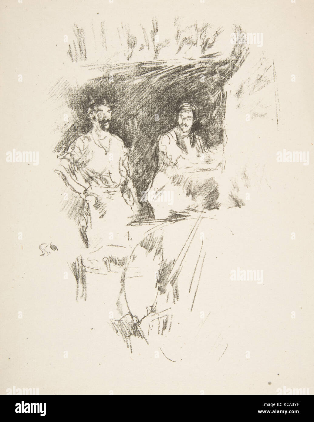 The Brothers, 1895–96, Transfer lithograph, drawn on thin, transparent ...