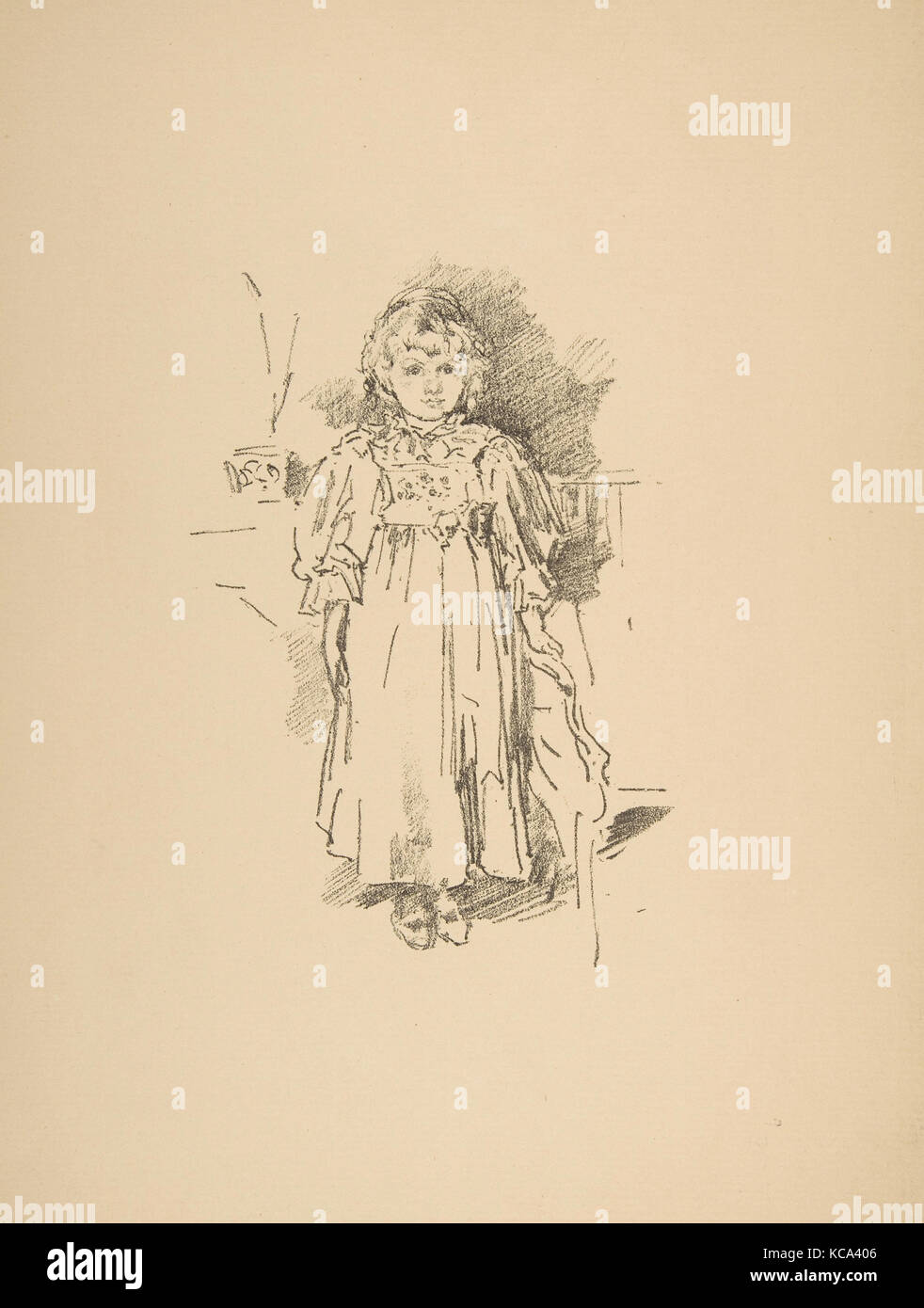 Little Evelyn, 1896, Transfer lithograph, drawn on white transfer paper ...