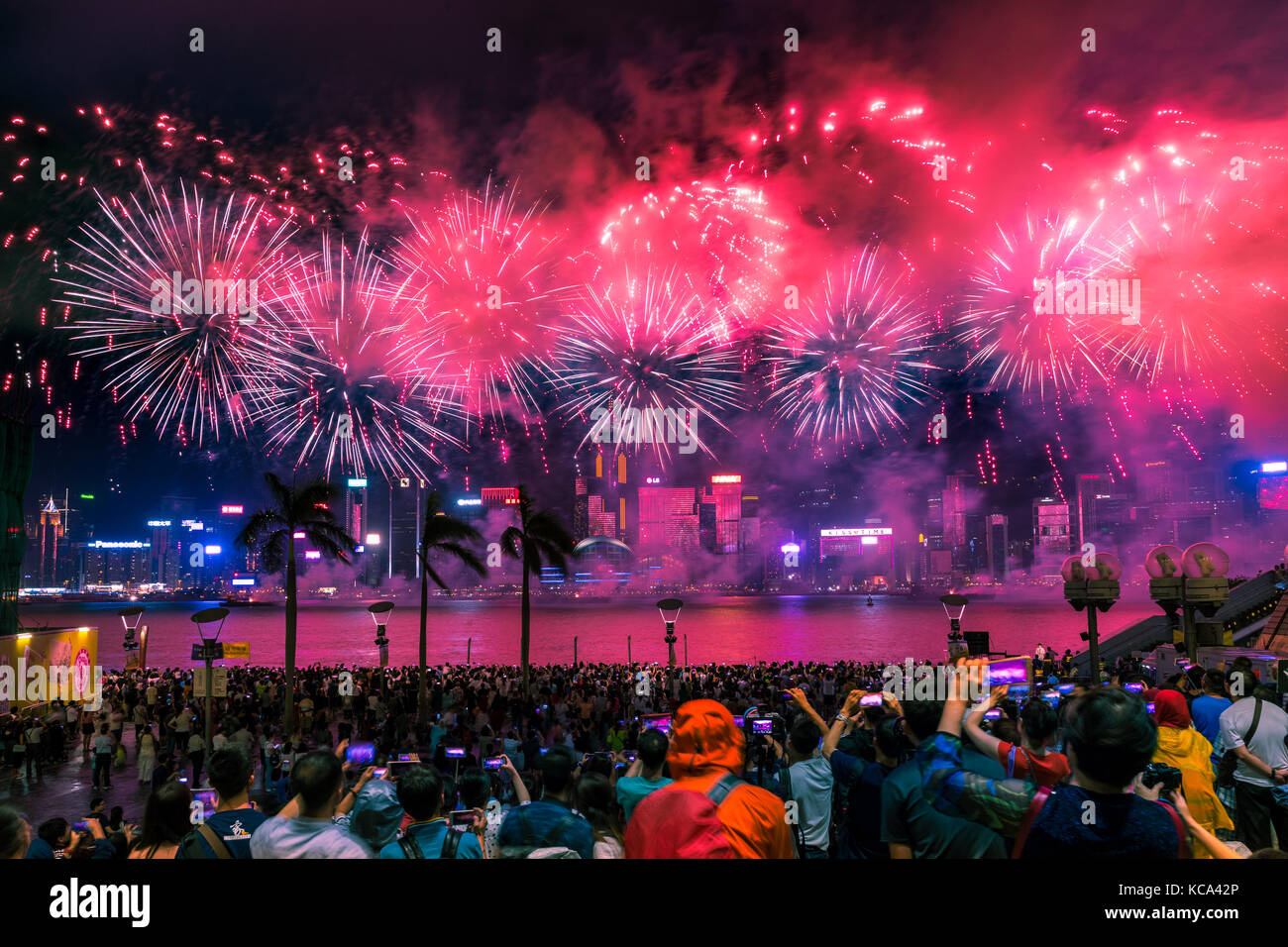 Tsim Sha Tsui, Kowloon, Hong Kong - 2 October : National Day Fireworks Display Stock Photo - Alamy