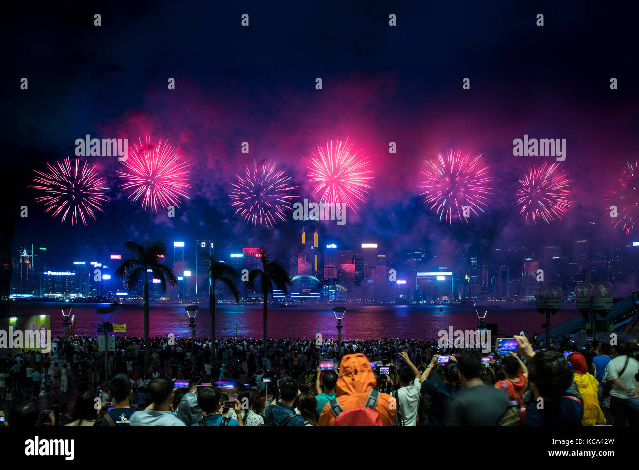Tsim Sha Tsui, Kowloon, Hong Kong - 2 October : National Day Fireworks Display Stock Photo - Alamy