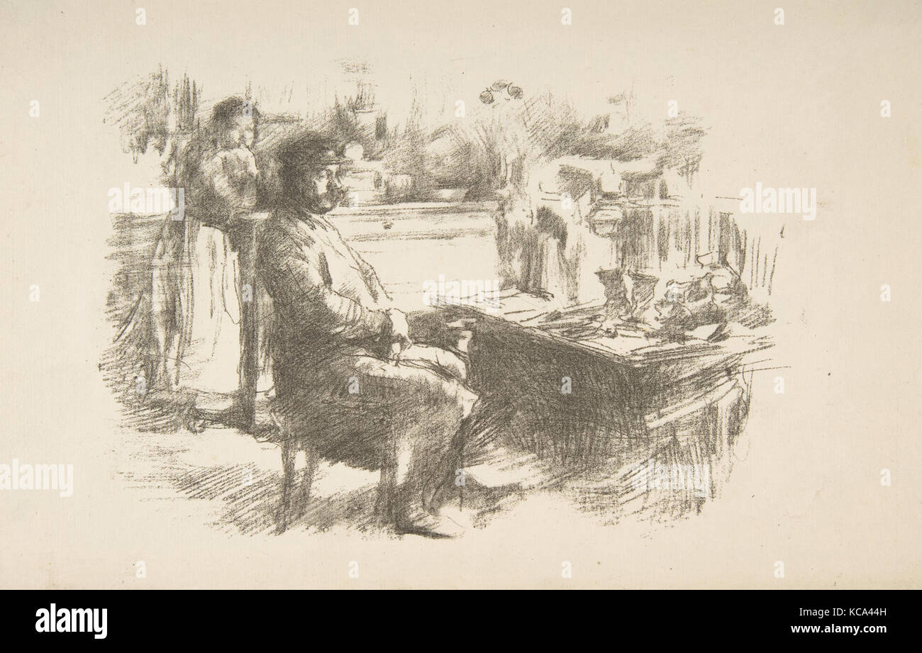 The Shoemaker, 1896, Transfer lithograph with stumping, drawn on thin ...