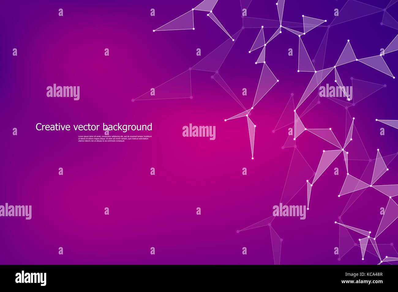 Structure of molecular particles and atom, polygonal abstract ...