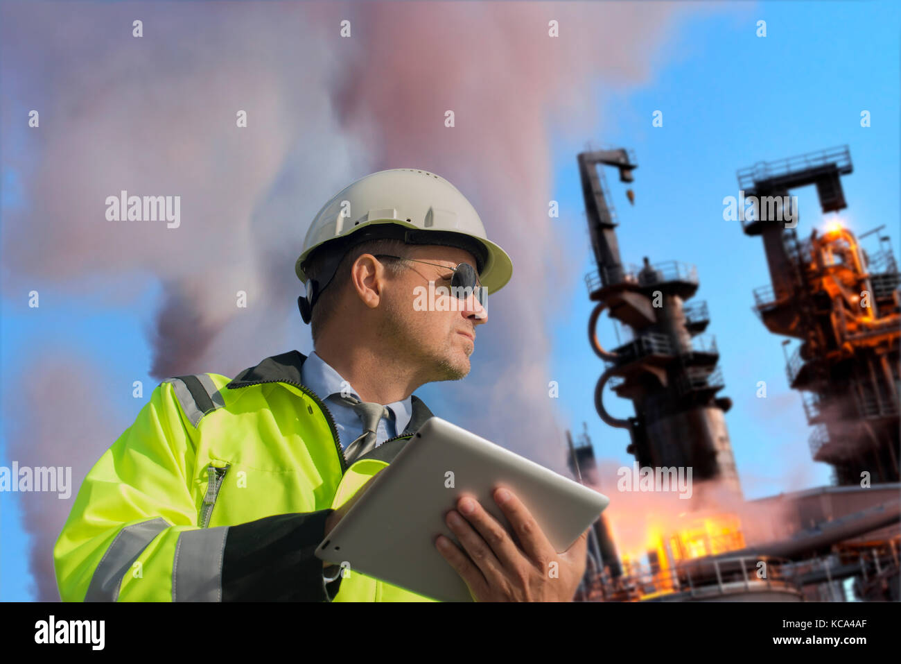 Construction engineer wearing safety vest Construction engineer wearing ...