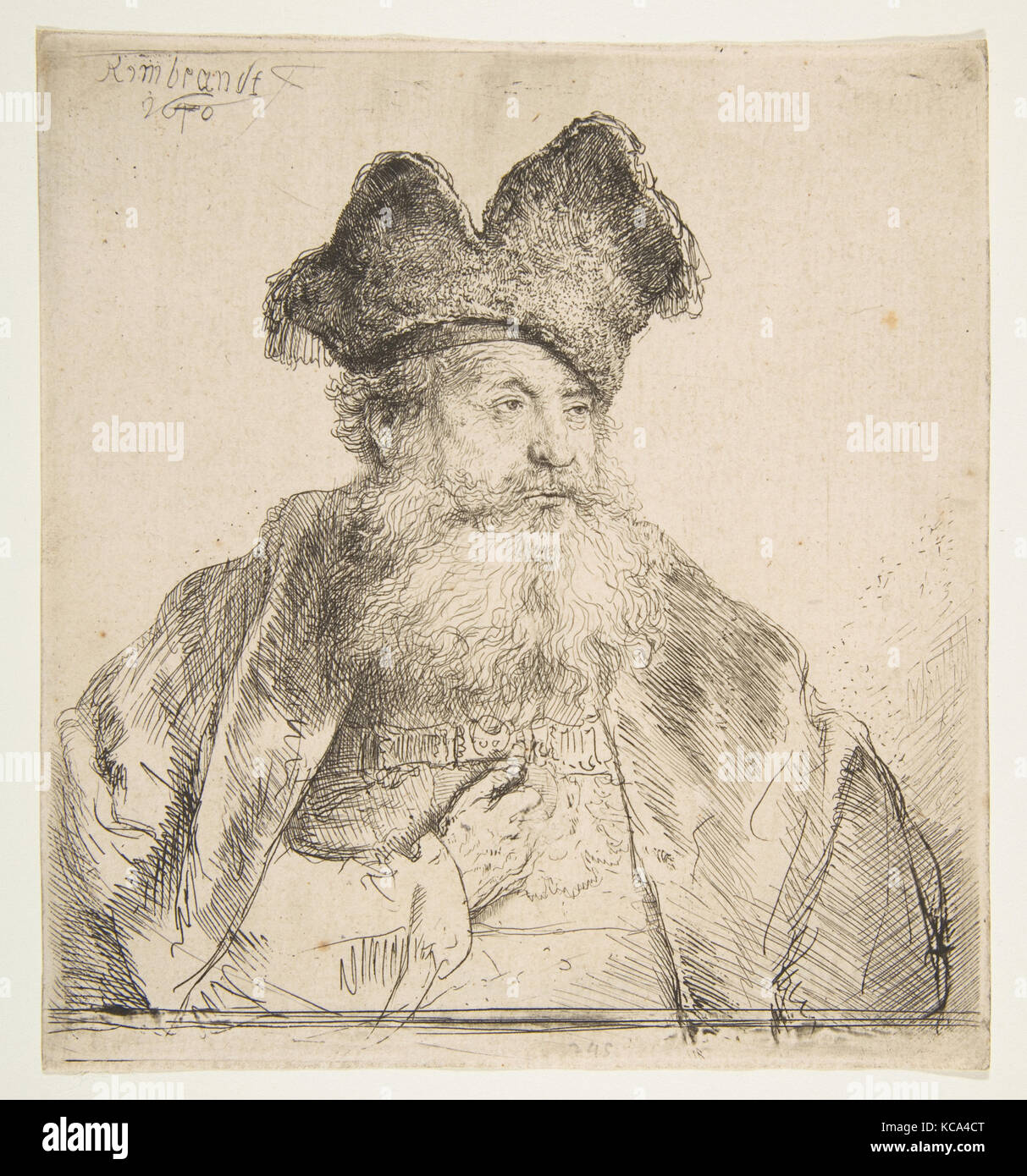 Old Man with a Divided Fur Cap, Etching, Prints, Rembrandt (Rembrandt ...
