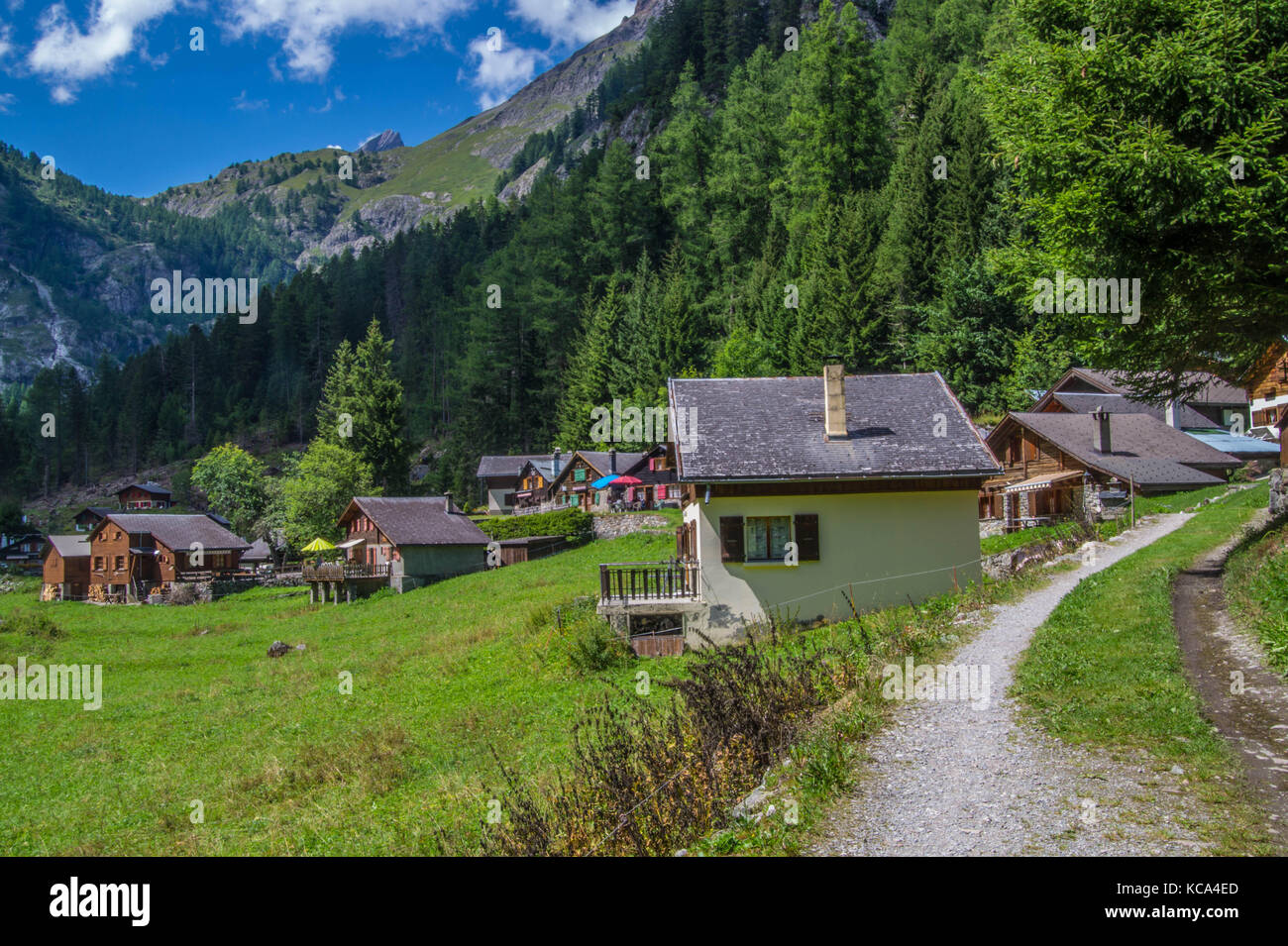 village in the Swiss Alps Stock Photo - Alamy
