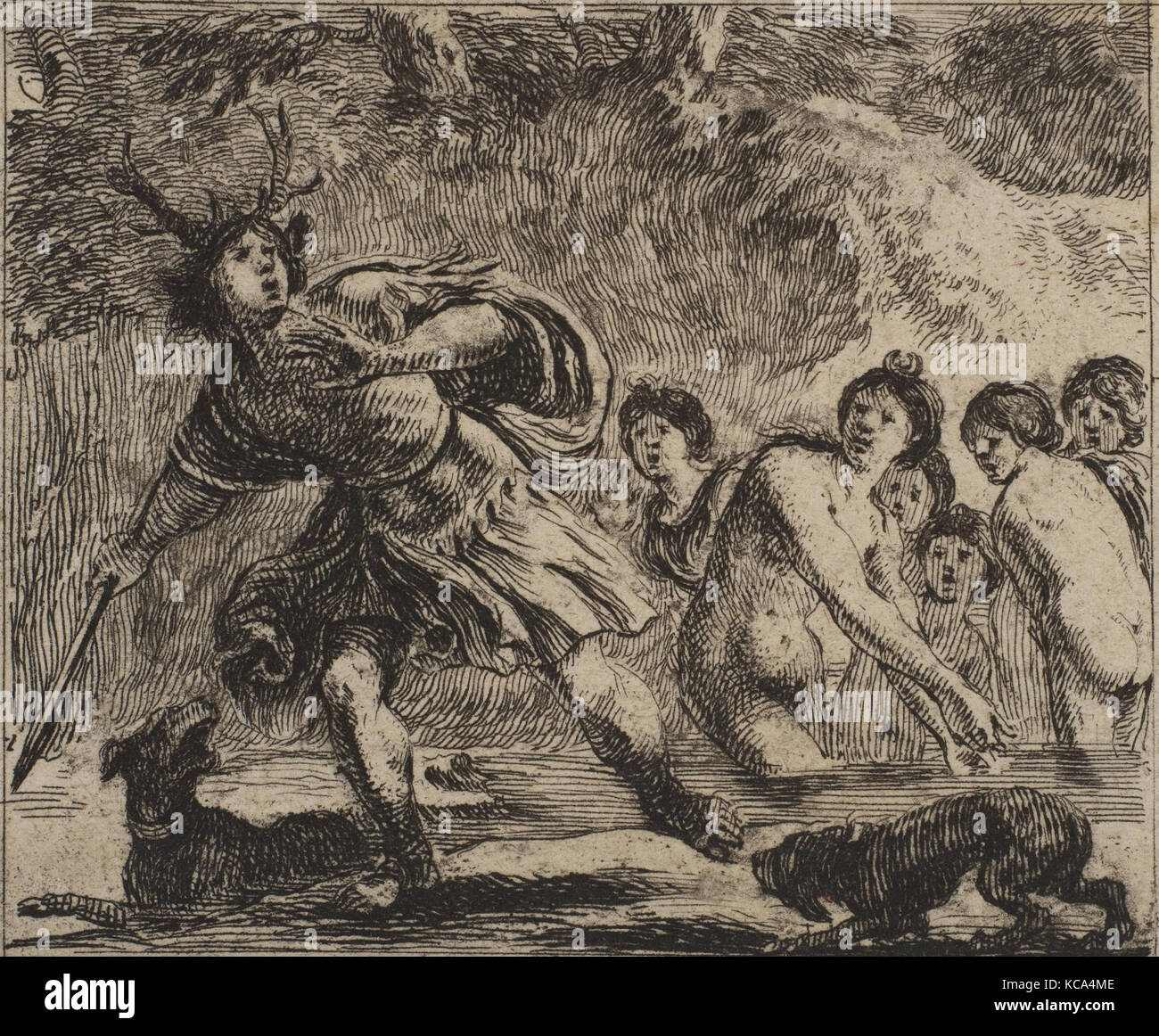 Acteon, from 'Game of Mythology' (Jeu de la Mythologie), Etched by ...