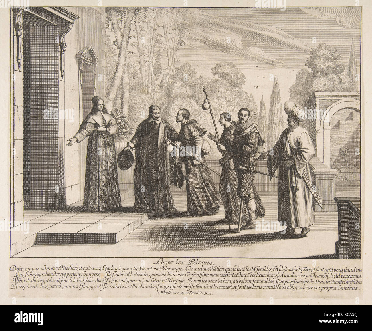 Lodging Pilgrims, possibly 1635, Etching with engraving, Sheet (trimmed ...