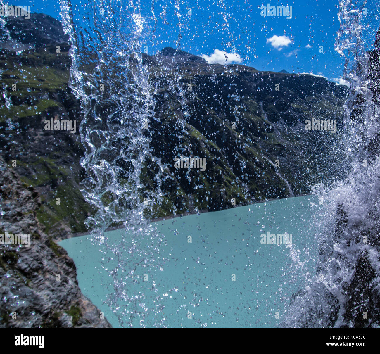waterfall in the Swiss Alps Stock Photo - Alamy